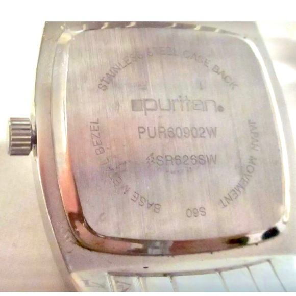 Puritan | Accessories | Deco Style Puritan Silver Tone Black Face Watch ...